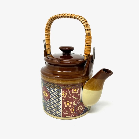 Dining | Vintage Japan Teapot Stoneware Oven To Table Wicker Handle ...